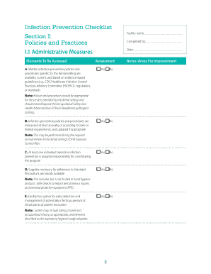 Fillable Online cdc Infection Prevention Checklist for Dental Settings ...