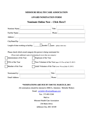 Fillable Online TO MHCA Members - Missouri Health Care Association Fax ...