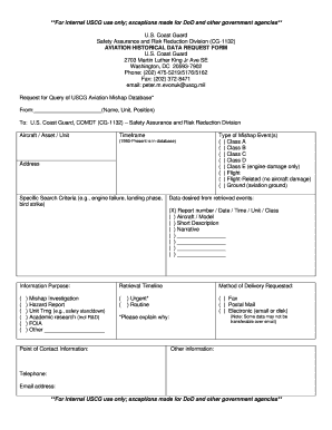 Fillable Online uscg Aviation Data bRequestb Form - US Coast Guard ...
