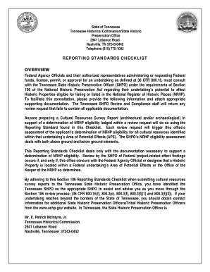 Fillable Online tn TENNESSEE HISTORICAL COMMISSION REVIEW AND ...