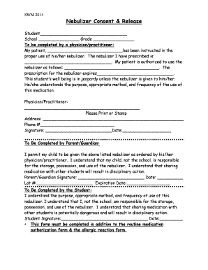 Fillable Online SJGS Nebulizer formdoc Fax Email Print - pdfFiller