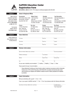 Fillable Online CalPERS Education Center Registration Form - CSEA ...