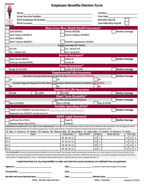 Fillable Online Employee Benefits Election Form - Gwinnett County ...