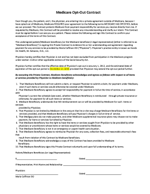 Fillable Online Medicare Opt-Out Agreement Fax Email Print - pdfFiller