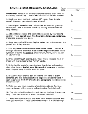 Fillable Online Revising checklistdoc Fax Email Print - pdfFiller