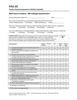 Fillable Online Practice Ready Assessment of British Columbia Fax Email ...