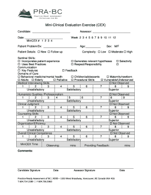 Fillable Online Mini-Clinical Evaluation Exercise CEX - UBC CPD Fax ...