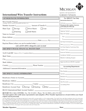 Fillable Online msgcu International Wire Transfer Instructions ...