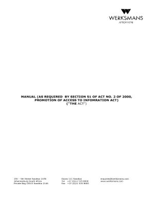 Fillable Online MANUAL (AS REQUIRED BY SECTION 51 OF ACT NO Fax Email ...