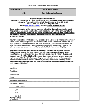 Fillable Online ct ORI Date Authorizatio - CTgov - ct Fax Email Print ...