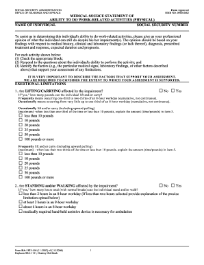 Fillable Online SOCIAL SECURITY ADMINISTRATION Form Approved OFFICE OF ...