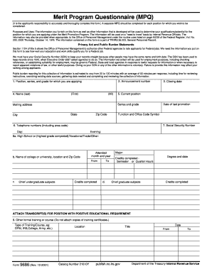 Fillable Online nteu193 Merit Program Questionnaire (MPQ) (It is the ...