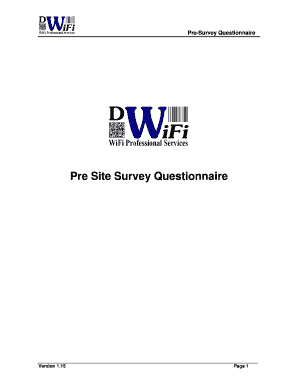 Fillable Online Pre Site Survey Questionnaire - WiFi Services Solutions ...