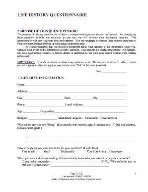 Fillable Online oaksofrighteousness LIFE HISTORY QUESTIONNAIRE - Oaks ...