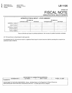 Fillable Online nebraskalegislature FISCAL NOTE ...
