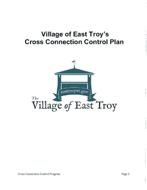Fillable Online s Cross Connection Control Plan - Village of East Troy ...