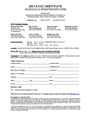 Fillable Online SCHEDULE amp REGISTRATION FORM Fax Email Print - pdfFiller