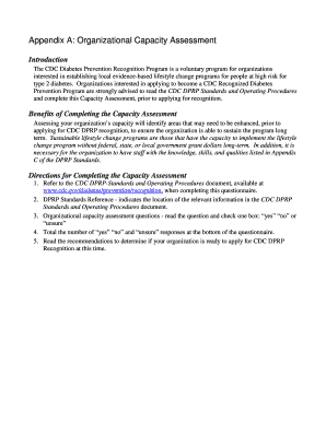 Fillable Online Appendix A: Organizational Capacity Assessment Fax ...