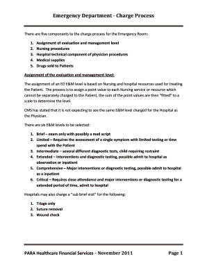 Fillable Online Emergency Department - Charge Process Fax Email Print ...