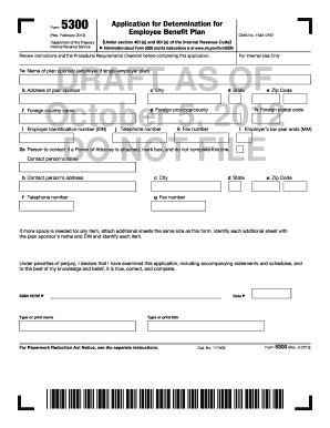 Fillable Online irs Form 5300 Rev February 2013 Application for ...