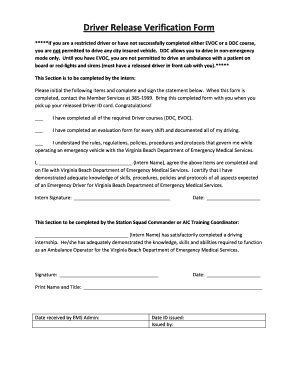Fillable Online Driver Release Verification Formdocx Fax Email Print ...