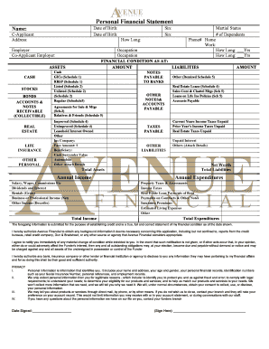 fillable generic personal financial statement Forms and Templates ...