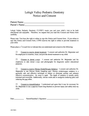Fillable Online Consent and Notice Form - LVPDSmilescom Fax Email Print ...