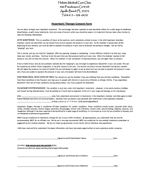 Fillable Online holisticmedicalcare Hyperbaric Therapy Consent Form ...