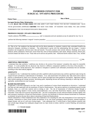 Fillable Online cancersurgery INFORMED CONSENT FOR SURGICAL INVASIVE ...