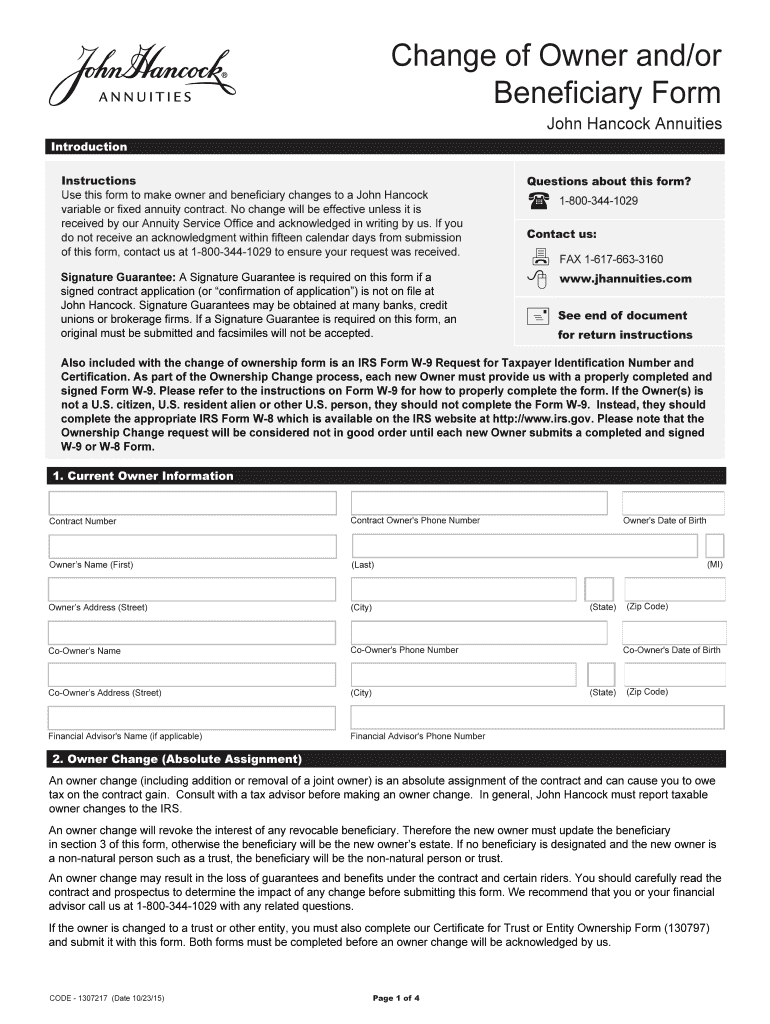 Fillable Online John Hancock Annuities Fax Email Print - pdfFiller