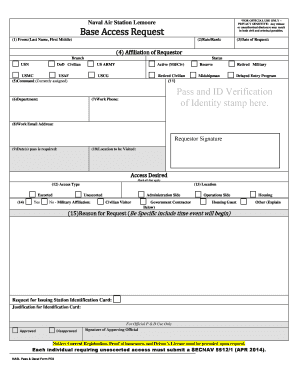 Fillable Online cnic navy Base Access Request Fax Email Print - pdfFiller