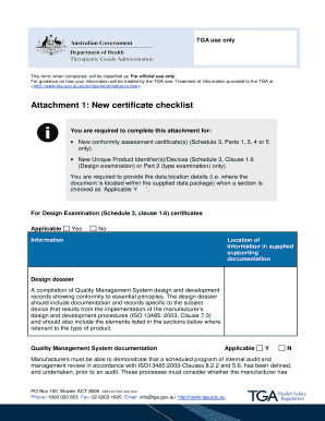 Fillable Online tga gov Conformity assessment certification ...