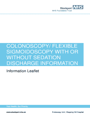 Fillable Online COLONOSCOPY FLEXIBLE SIGMOIDOSCOPY WITH OR WITHOUT ...