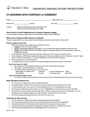 Fillable Online CT ABDOMEN WITH CONTRAST or COMBINED Fax Email Print ...
