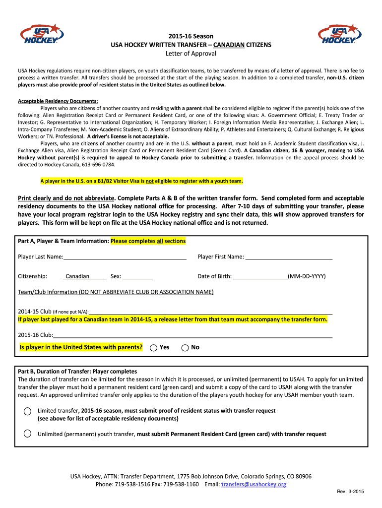 Fillable Online IIHF INTERNATIONAL TRANSFERS Fax Email Print - pdfFiller
