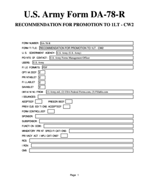 Da 78 - Fill Online, Printable, Fillable, Blank | pdfFiller