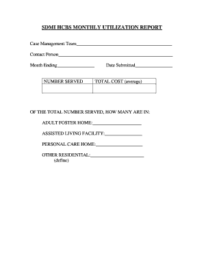 Fillable Online dphhs mt SDMI-HCBS899-02 Monthly Utilization Report ...