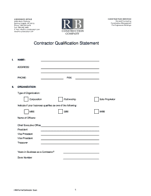 Fillable Online ContractorQualStatement-excel formxlsx Fax Email Print ...