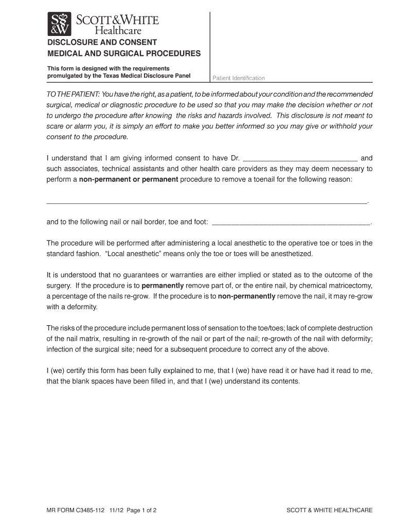 Fillable Online sw surgical, medical or diagnostic procedure to be used ...