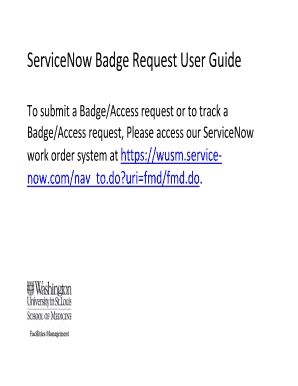 Fillable Online ServiceNow Badge Request User Guide Fax Email Print ...