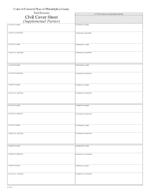 Fillable Online courts phila 01-102 Civil Cover Sheet Supplemental ...