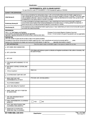 Fillable Online dtic DD Form 2995 Environmental Site Closure Survey ...