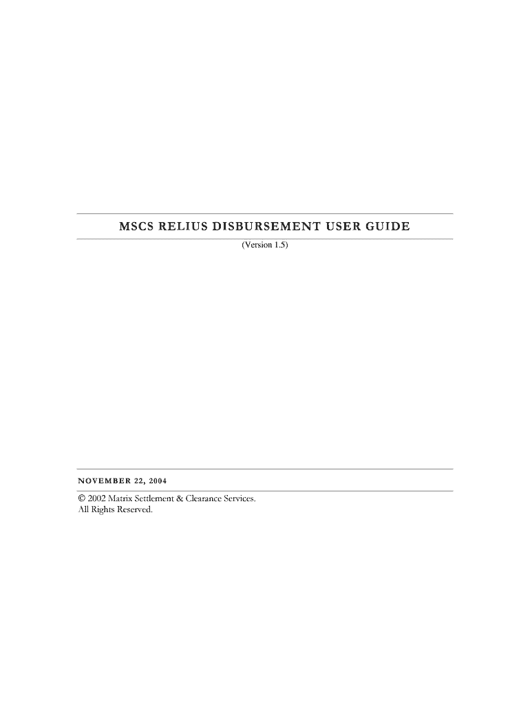 Fillable Online Relius Disb User Guide 15 - Matrix Broadridge Fax Email ...