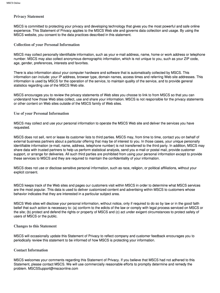 Fillable Online Privacy Statement - Matrix Broadridge Fax Email Print ...