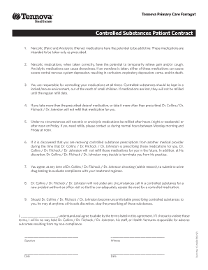 Fillable Online Controlled Substances Patient Contract Fax Email Print ...