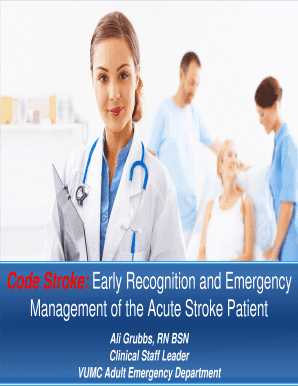 Fillable Online Code Stroke: Early Recognition and Emergency Fax Email ...