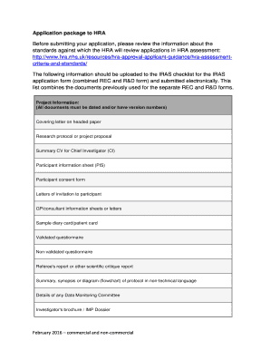 Fillable Online Application package to HRA Fax Email Print - pdfFiller