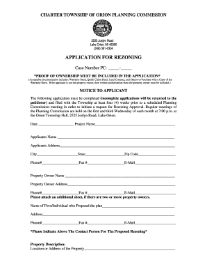 Fillable Online oriontownship REZONING APPLICATION - Oriondoc Fax Email ...