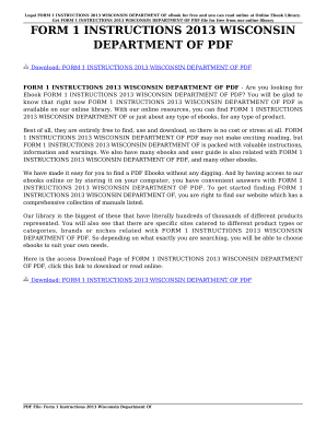 Fillable Online mowbook FORM 1 INSTRUCTIONS 2013 WISCONSIN DEPARTMENT ...
