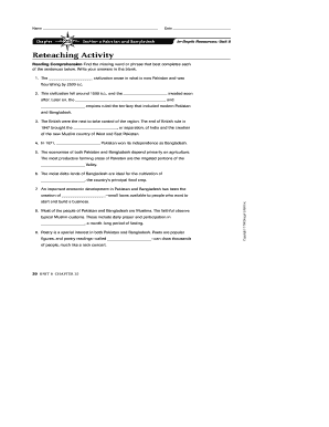 Fillable Online Reteaching Activity - Houghton Mifflin Harcourt Fax ...